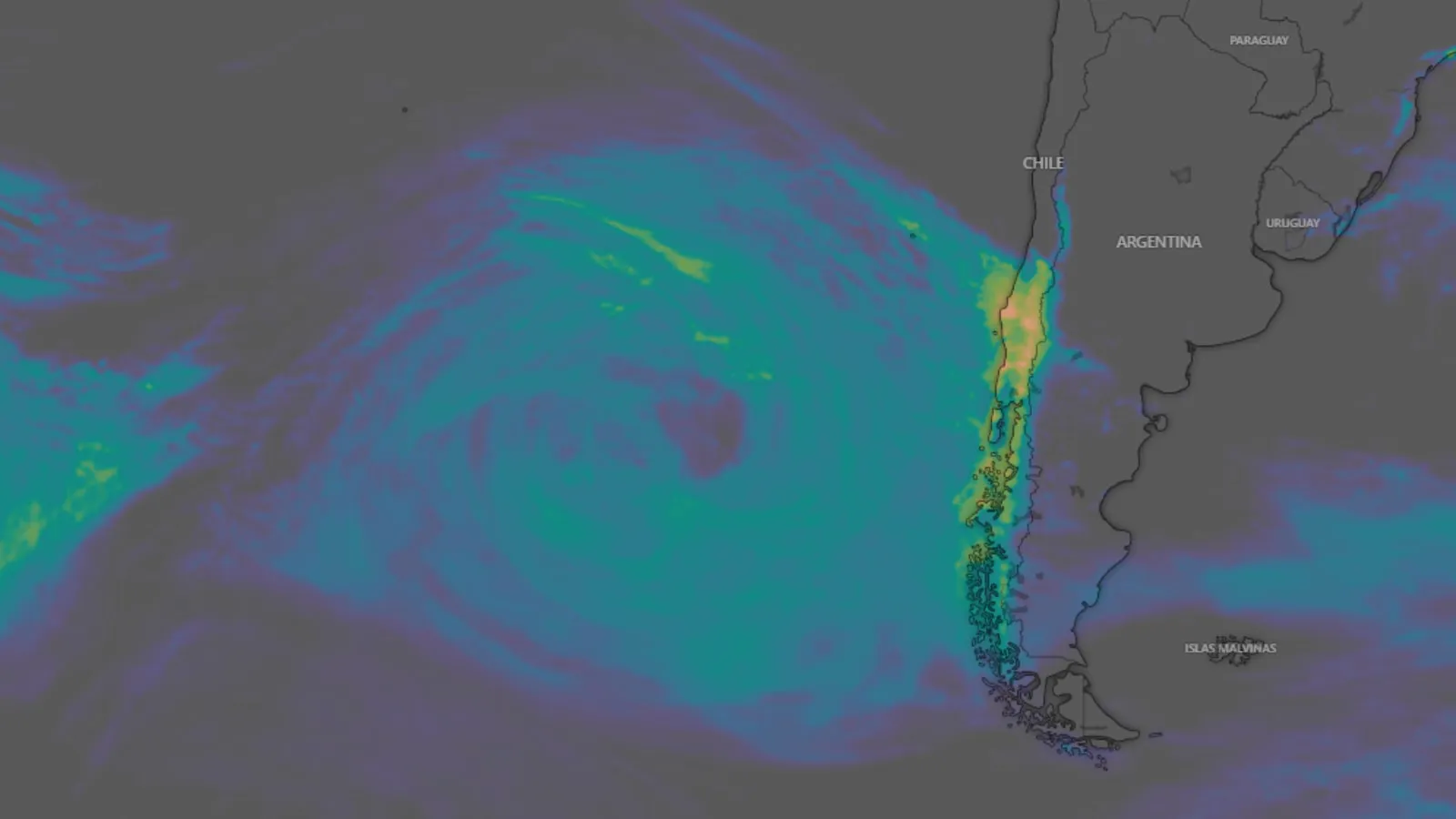Así es el impacto del ciclón extratropical que llega a Chile
